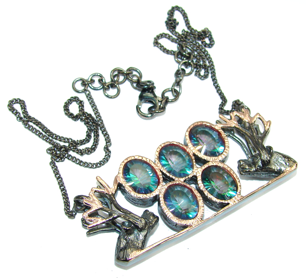 Elks holding 5 Blue Stars Rose Gold Rhodium plated Sterling Silver ...