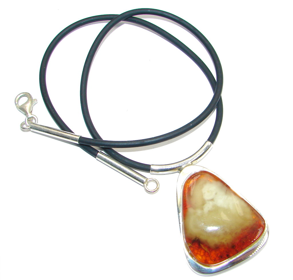 Natural Yellow Baltic Polish Amber Sterling Silver HANDMADE necklace ...
