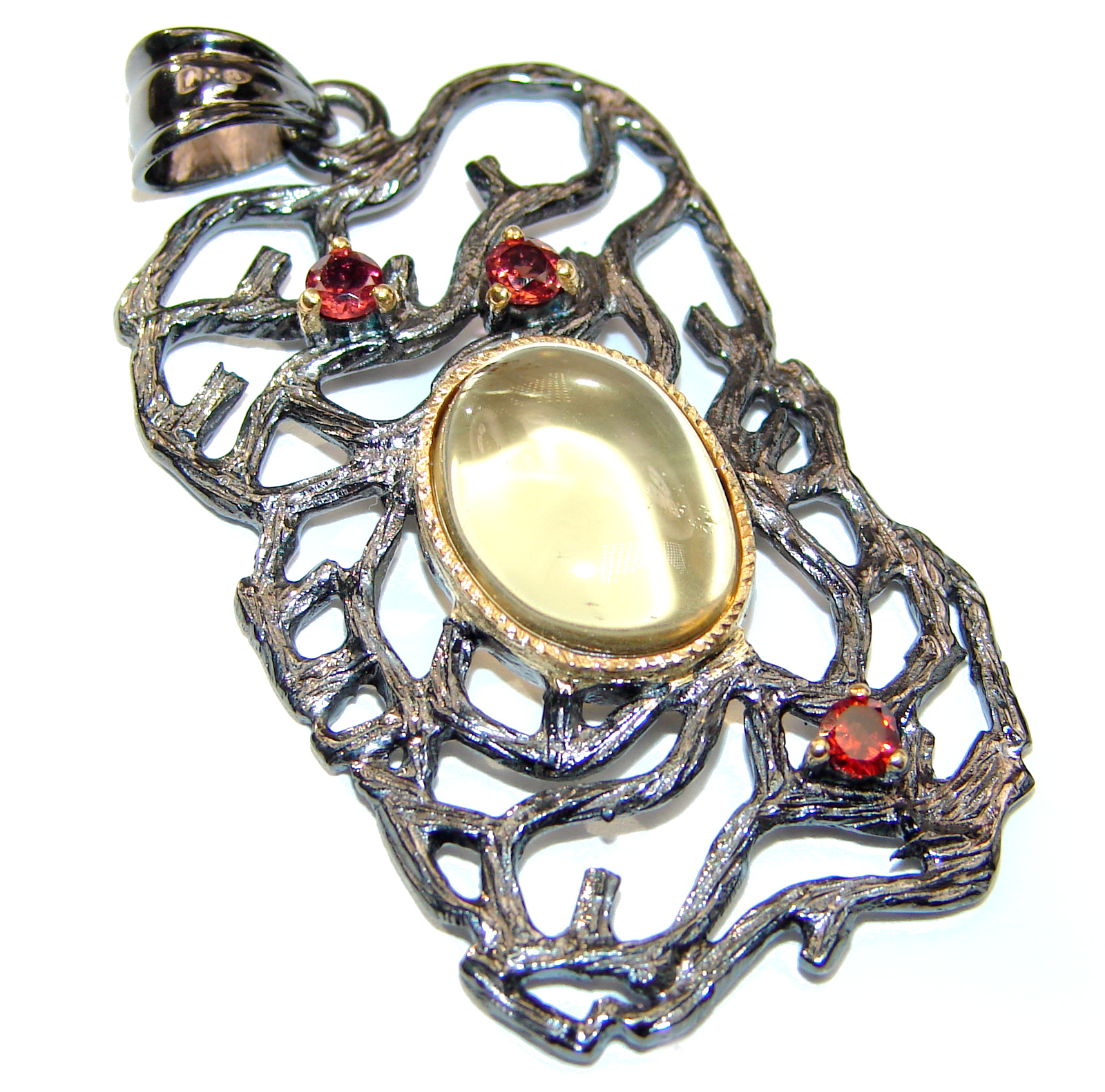 Royal quality genuine 25ctw Citrine 18K Gold over .925 Sterling Silver ...