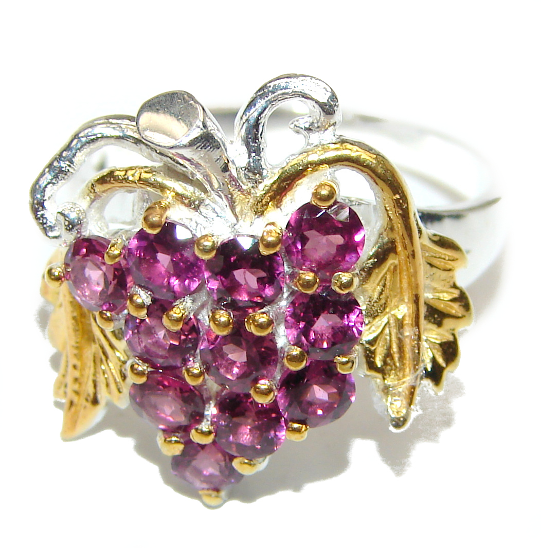 Grapes Authentic Garnet .925 Sterling Silver brilliantly handcrafted ...