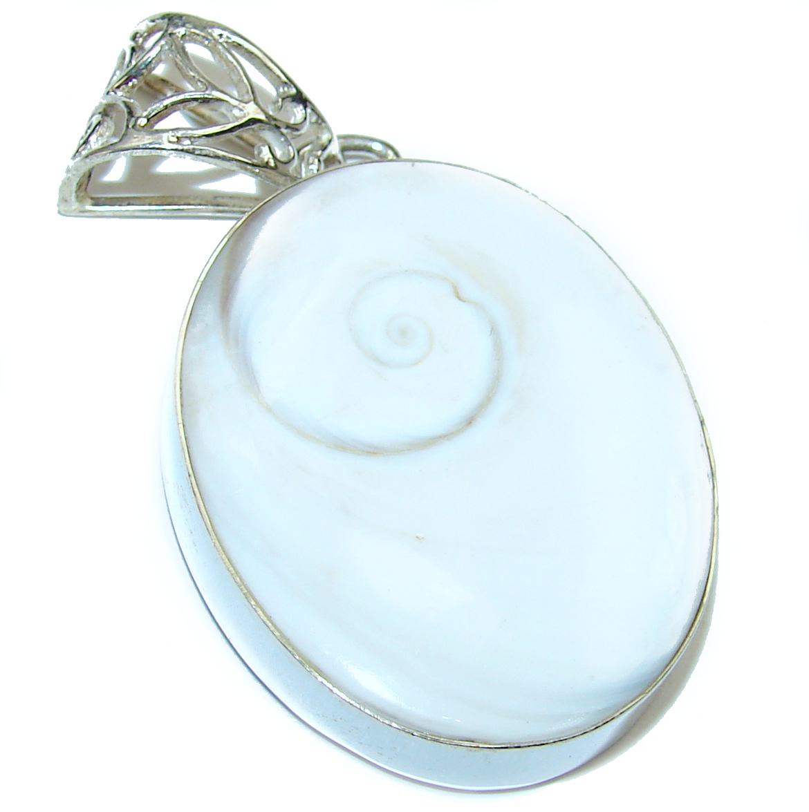 Large Secret Style Shiva Shell .925 Sterling Silver Pendant - model #6 ...