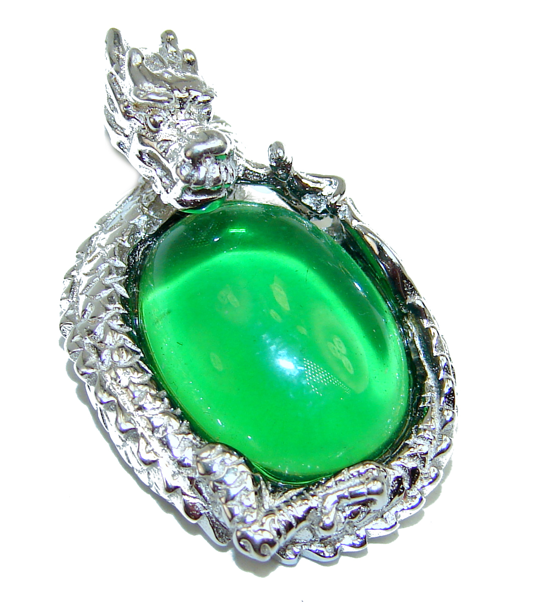Dragon Oval shape Tourmaline .925 Sterling Silver handmade Pendant ...