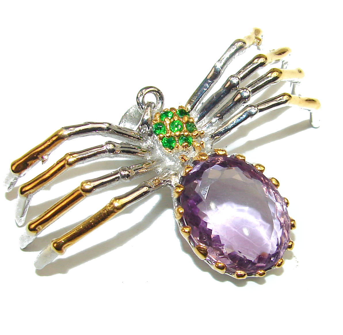 Spectacular Spider 10.5ct Amethyst .925 Sterling Silver handcrafted ...