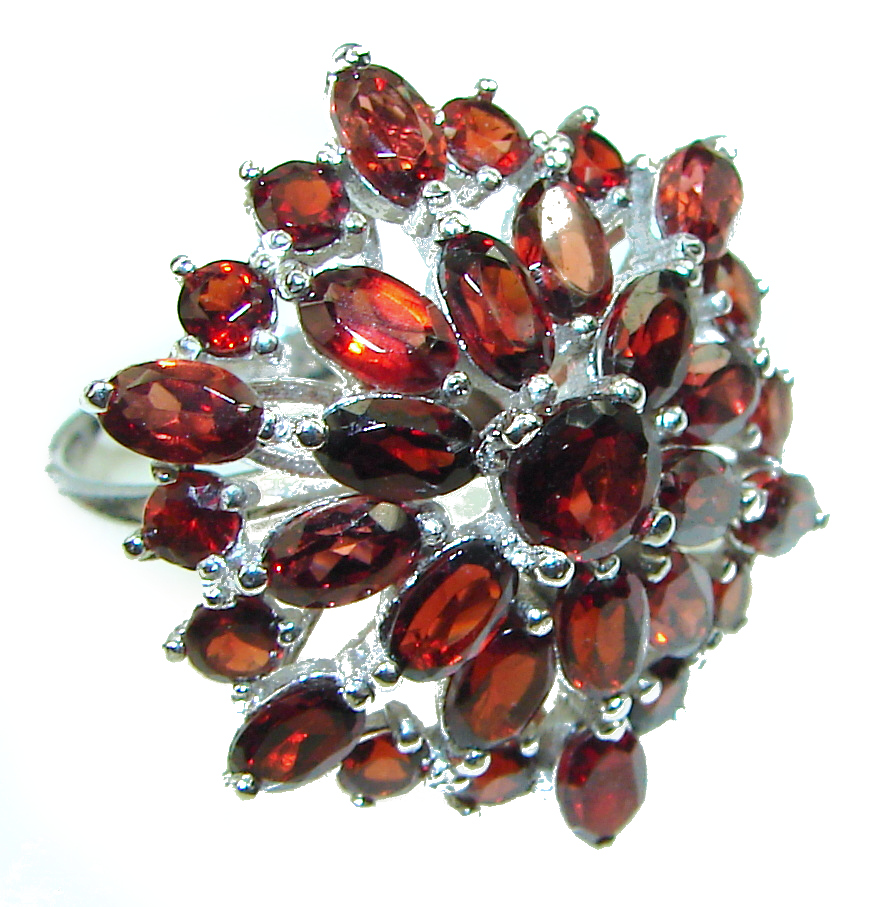 Scarlet Starlight Authentic Garnet black rhodium over .925 Sterling ...