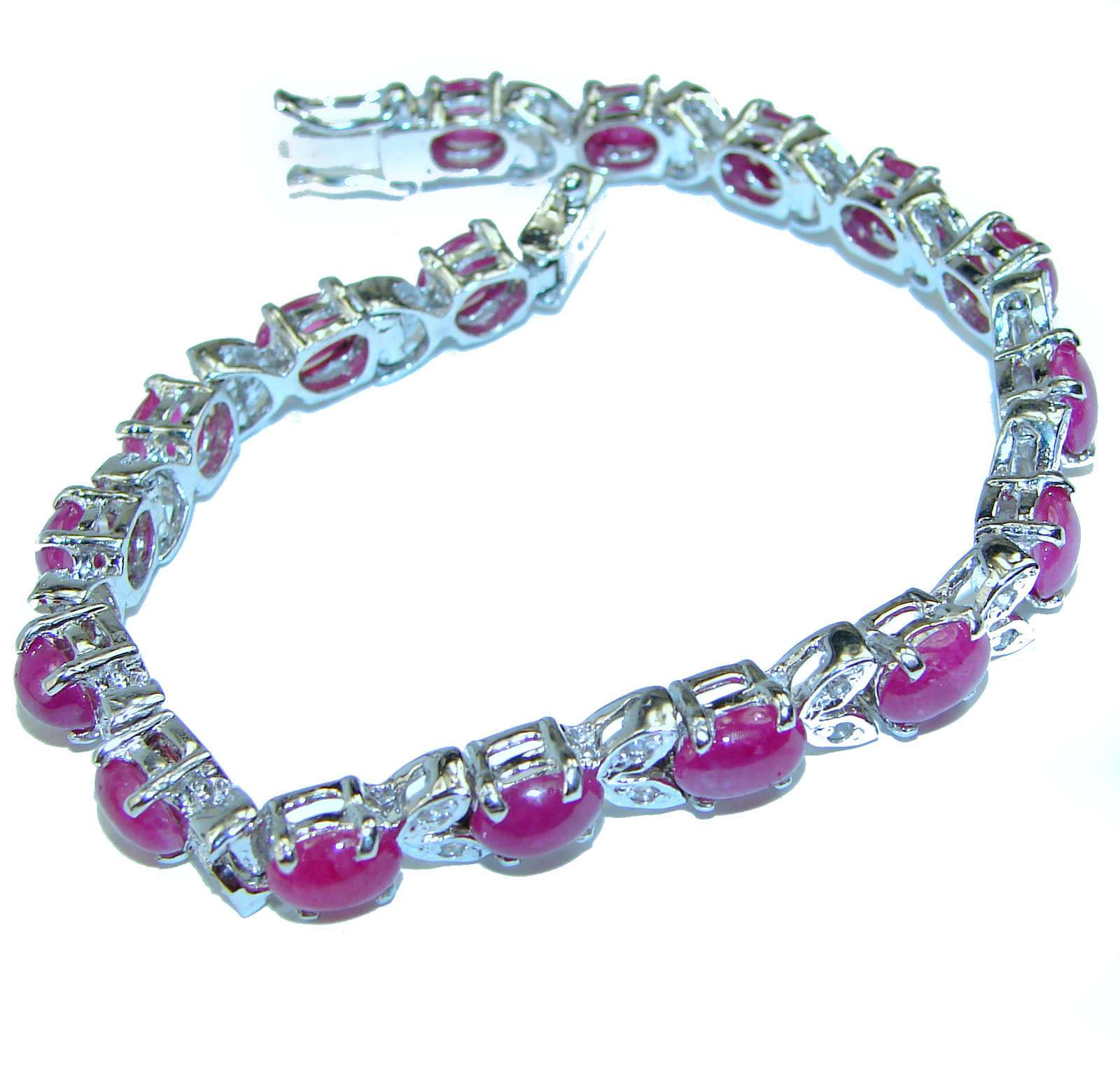 Luxury Authentic Kashmir Ruby .925 Sterling Silver handmade Bracelet ...