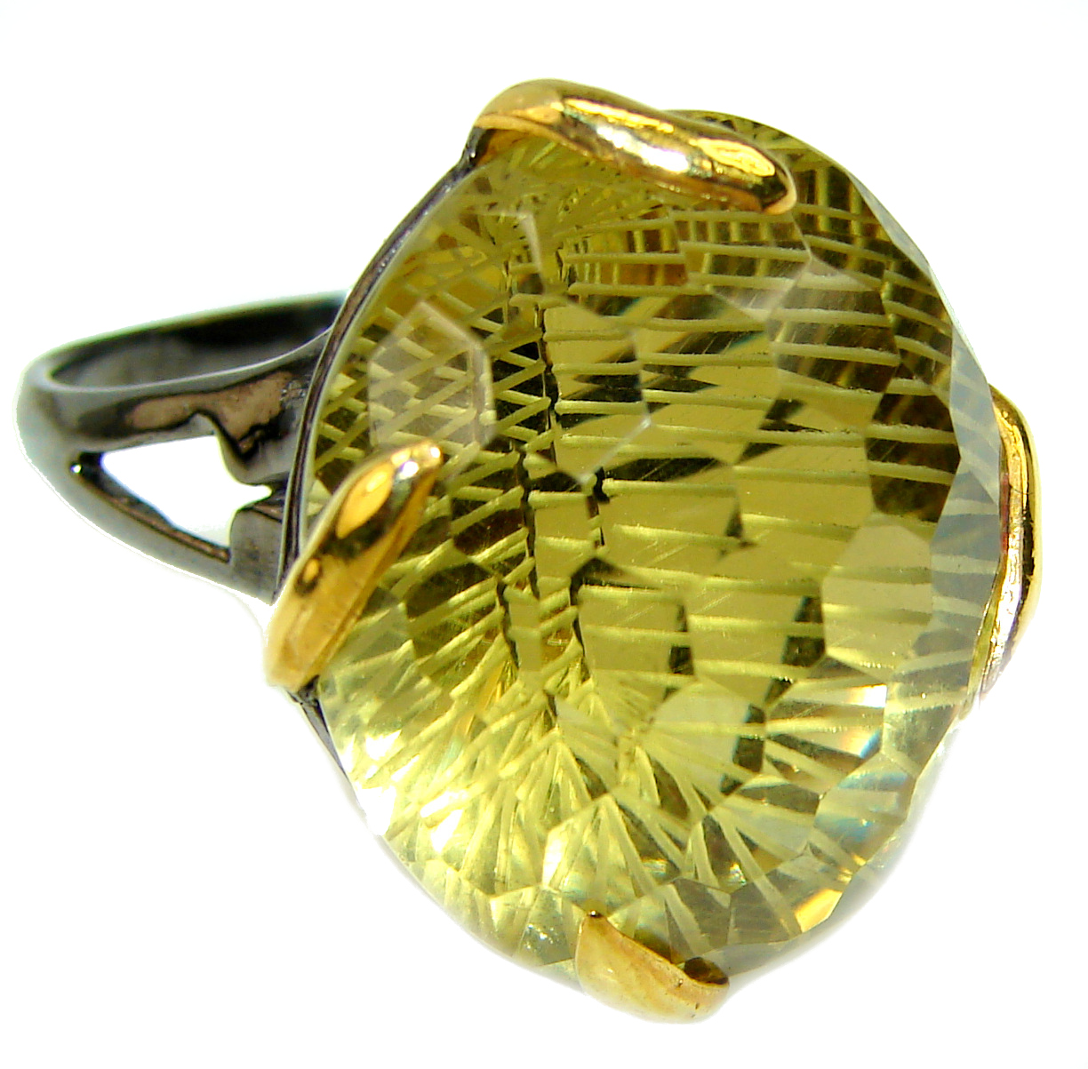 Royal Style 35.5 carat Citrine .925 Sterling Silver handmade Ring s. 8 ...