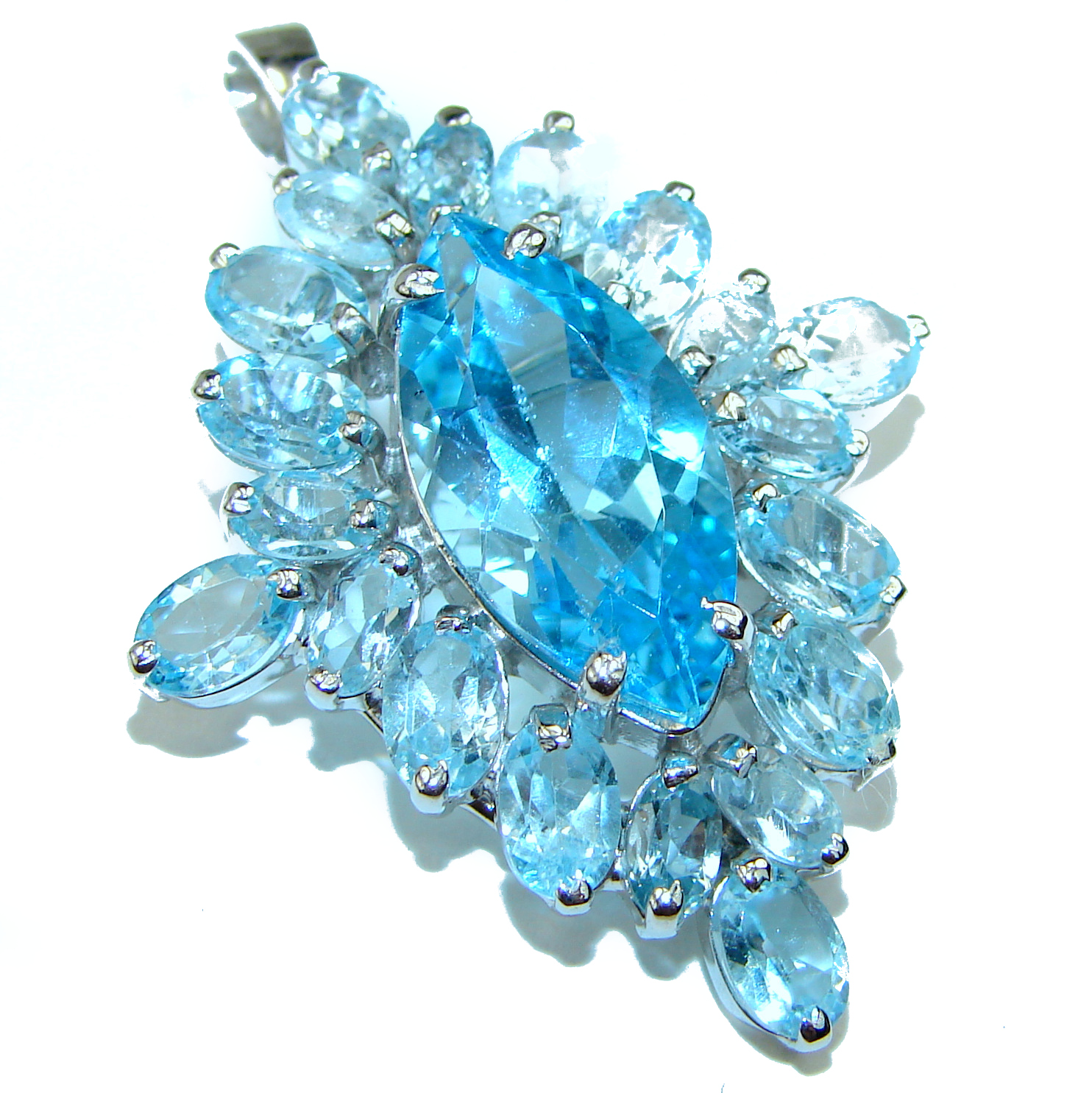 Incredible authentic Swiss Blue Topaz .925 Sterling Silver handmade ...