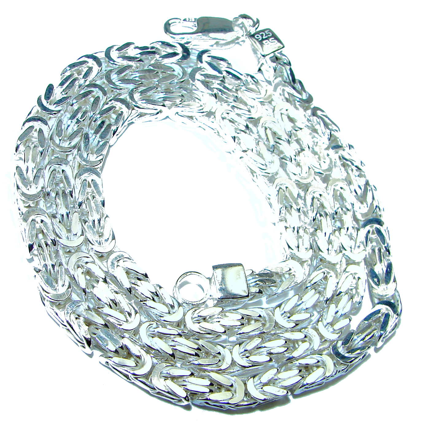Hollow Byzantine Sterling Silver Chain 20'' long, 5 mm wide - model #10 ...