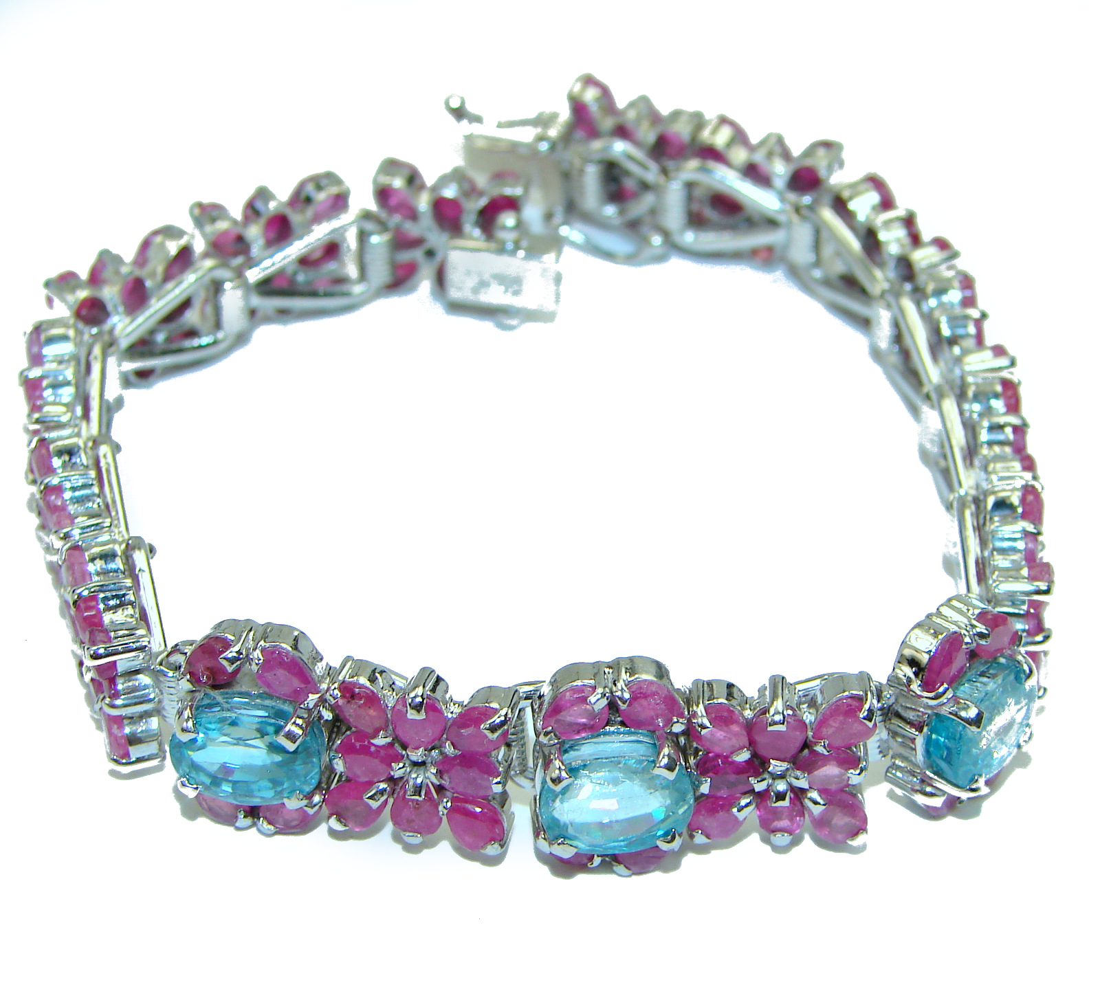 True Passion authentic Ruby Swiss Blue Topaz .925 Sterling Silver ...