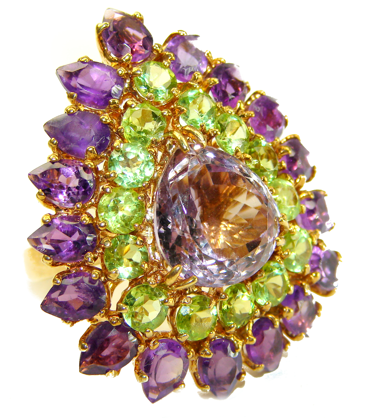 Purple Melody Amethyst Peridot 14K Gold over .925 Sterling Silver ...