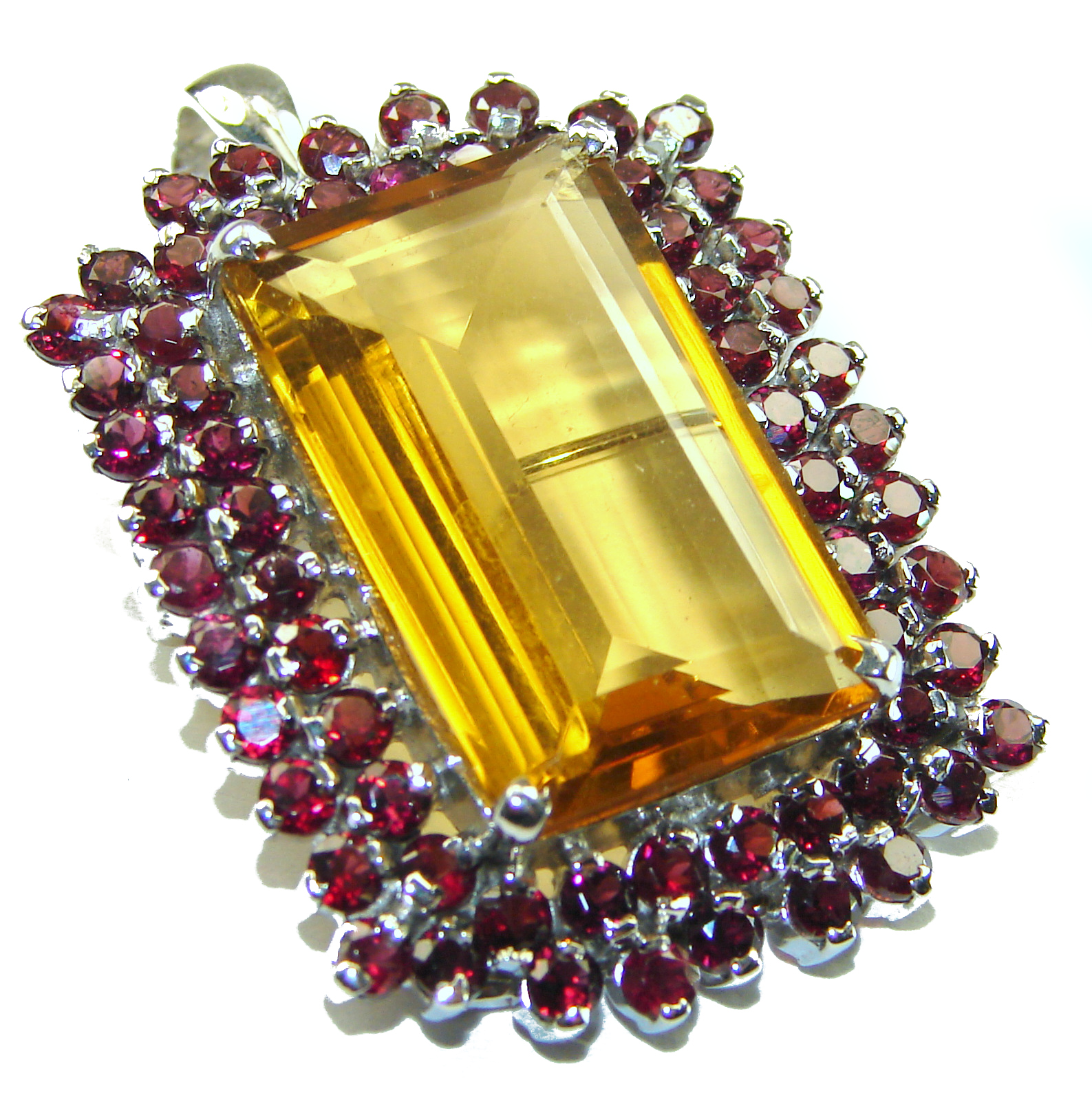 Spectacular Lemon Topaz .925 Sterling Silver handmade Pendant Brooch ...