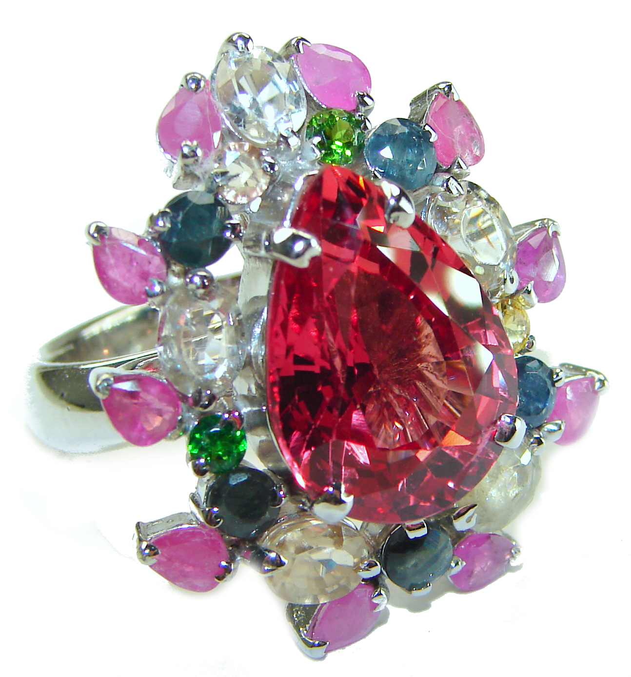 Beautiful Raspberry Topaz .925 Sterling Silver Ring size 9 - model #25 ...