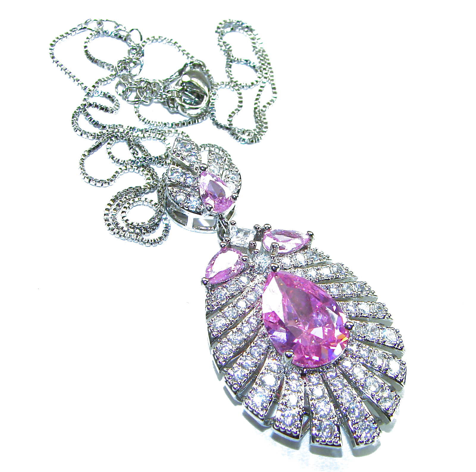 Rose des Vents 10.2 carat Pink Topaz .925 Sterling Silver handcrafted ...