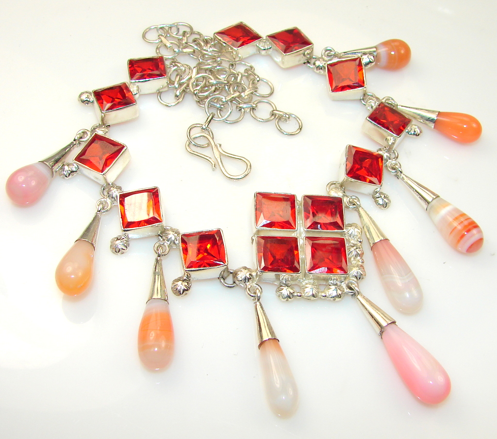 Fabulous Color Of Agate Sterling Silver necklace - model #10-sty-14-52