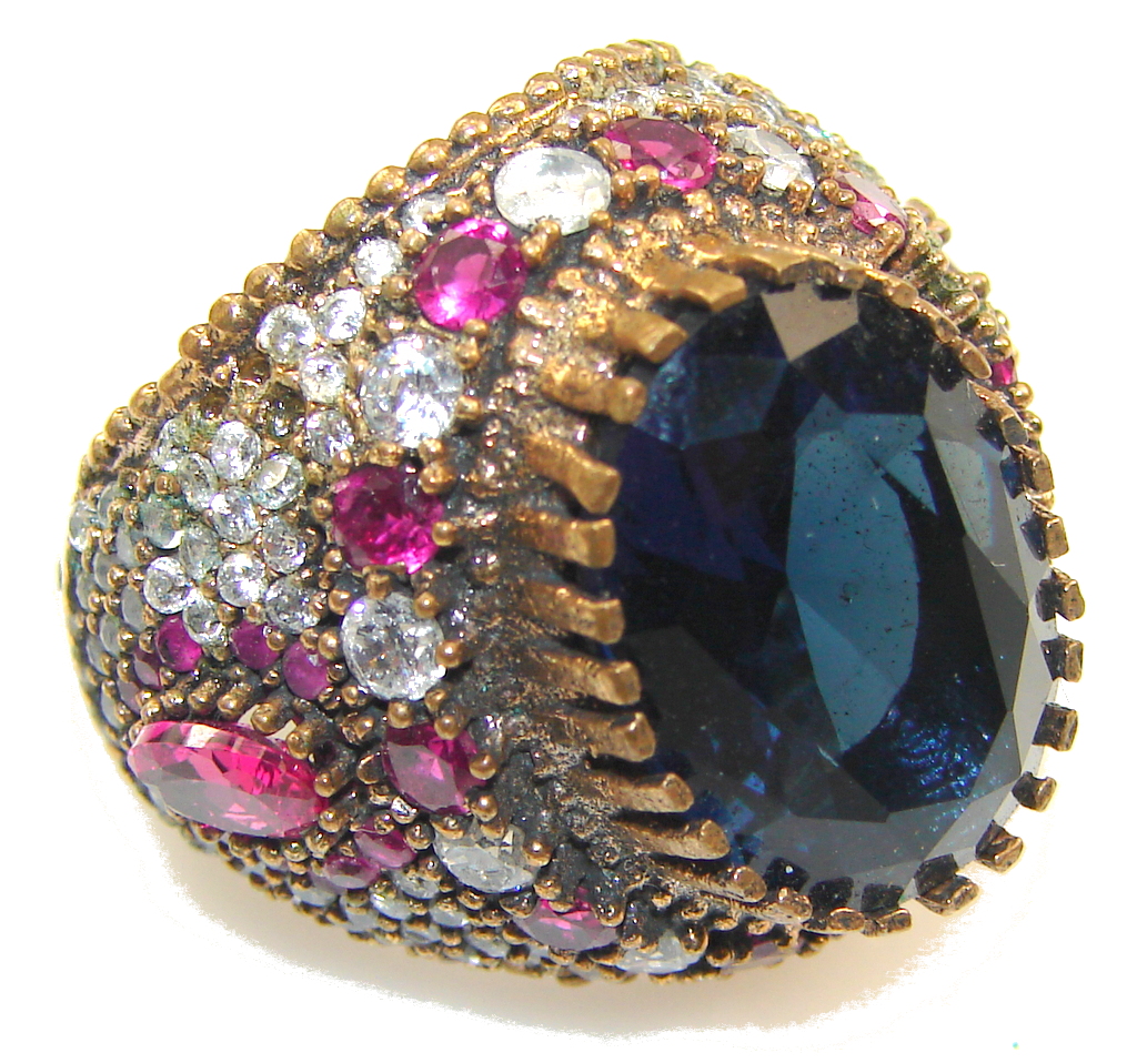 Stylish! Deep London Blue Topaz Sterling Silver Ring s. 9 1/4 - model ...