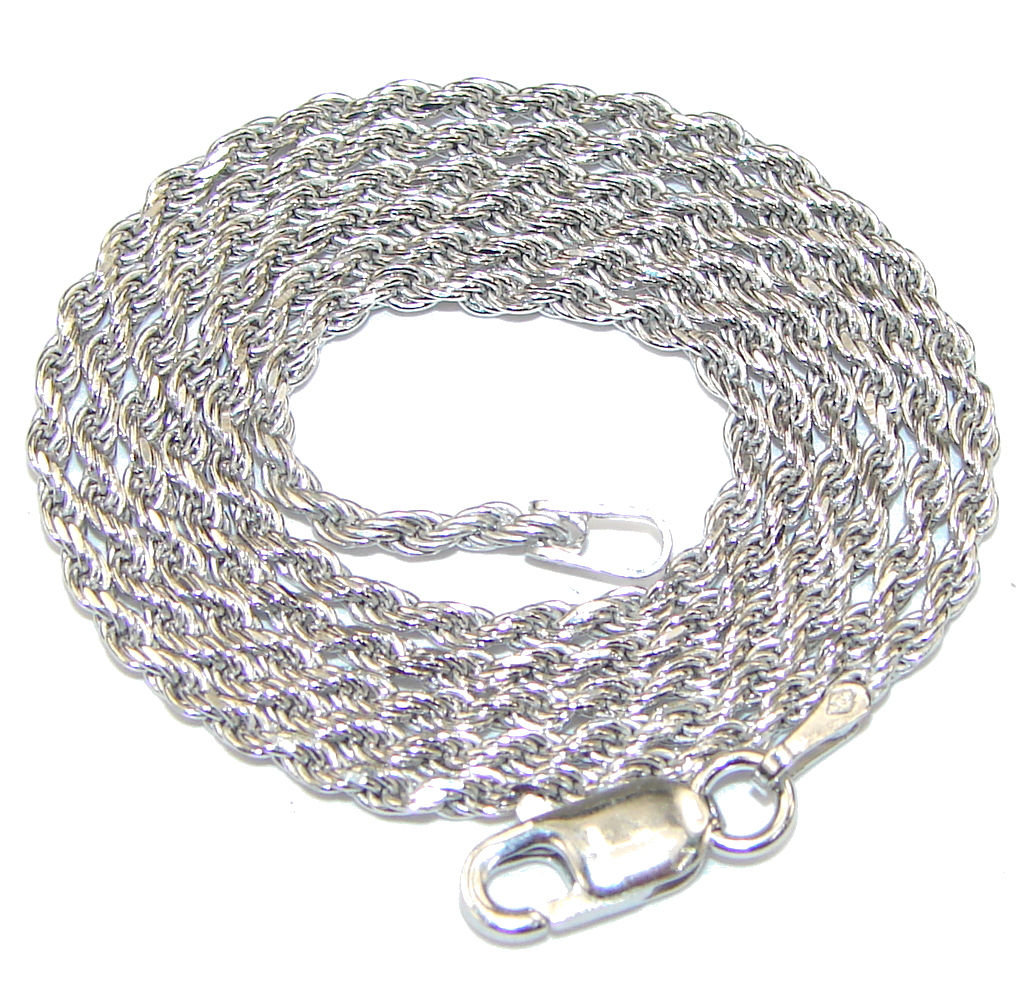 Rope Rhodium over Sterling Silver Chain 20'' long, 3 mm wide - model #5 ...