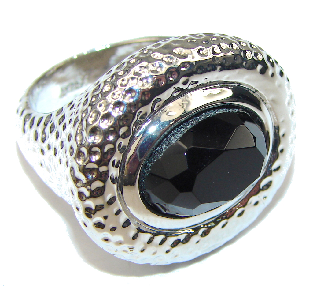 Just Perfect! Heavy Silver Hematite Sterling Silver ring s. 9 1/2 ...